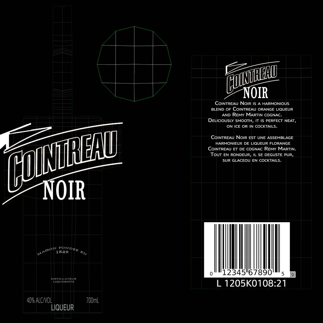 3D Cointreau Noir Liqueur Bottle Model - TurboSquid 1383079