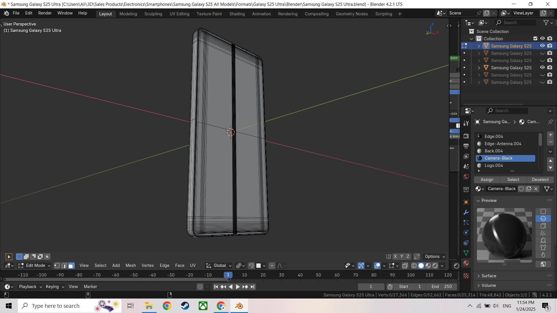 Samsung Galaxy S25 All Models In Official Colors 3D Model - TurboSquid ...