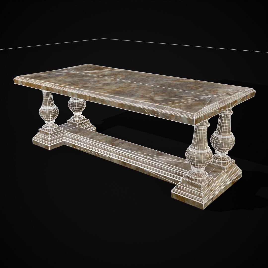 Long Marble Table 3D Model - TurboSquid 2103151