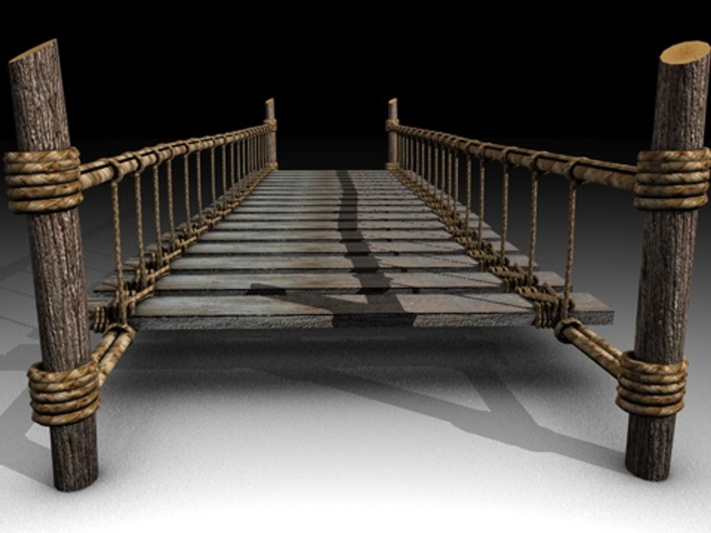 Rope Ropebridge Bridge 3d Model