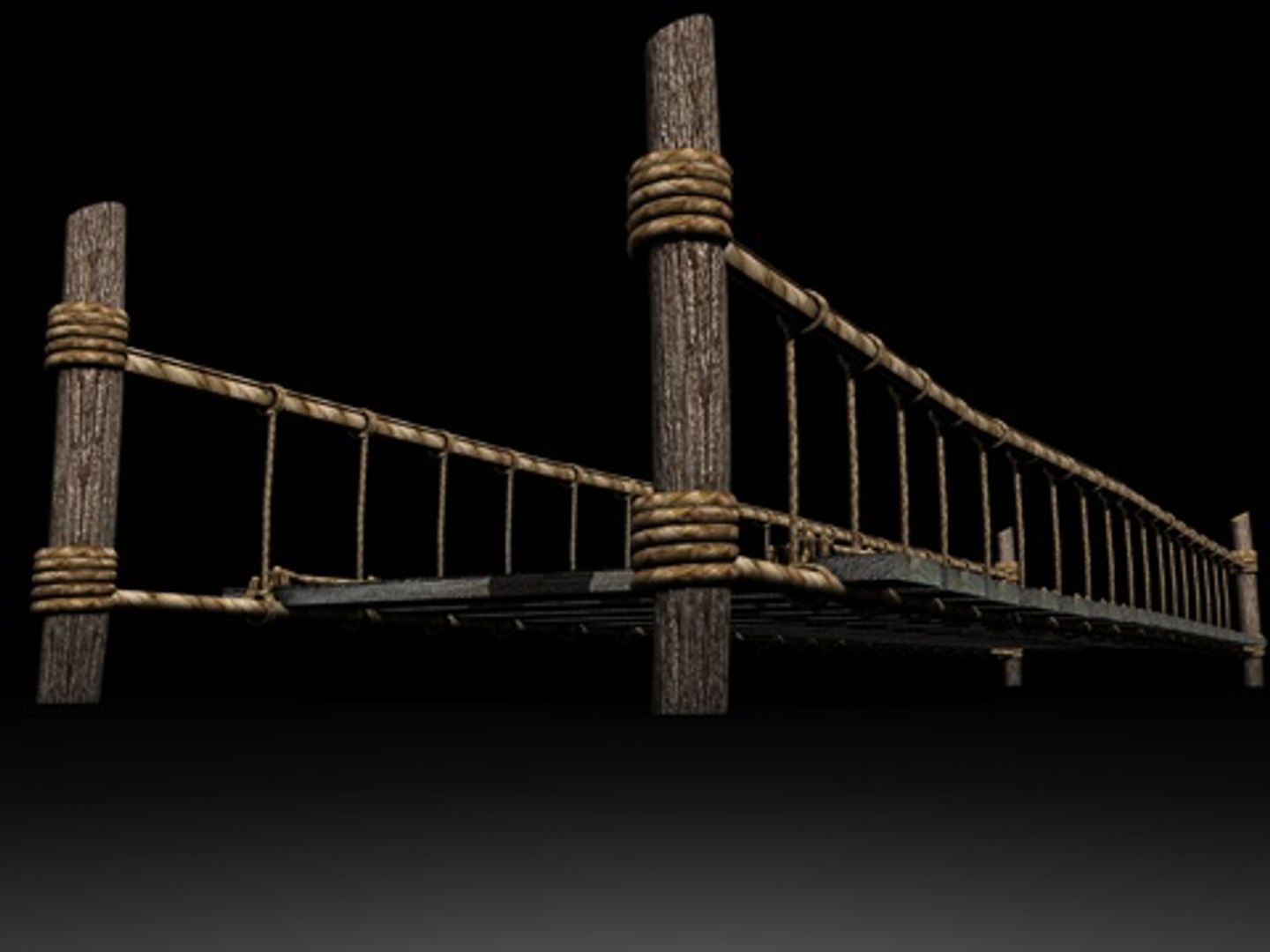 Rope Ropebridge Bridge 3d Model