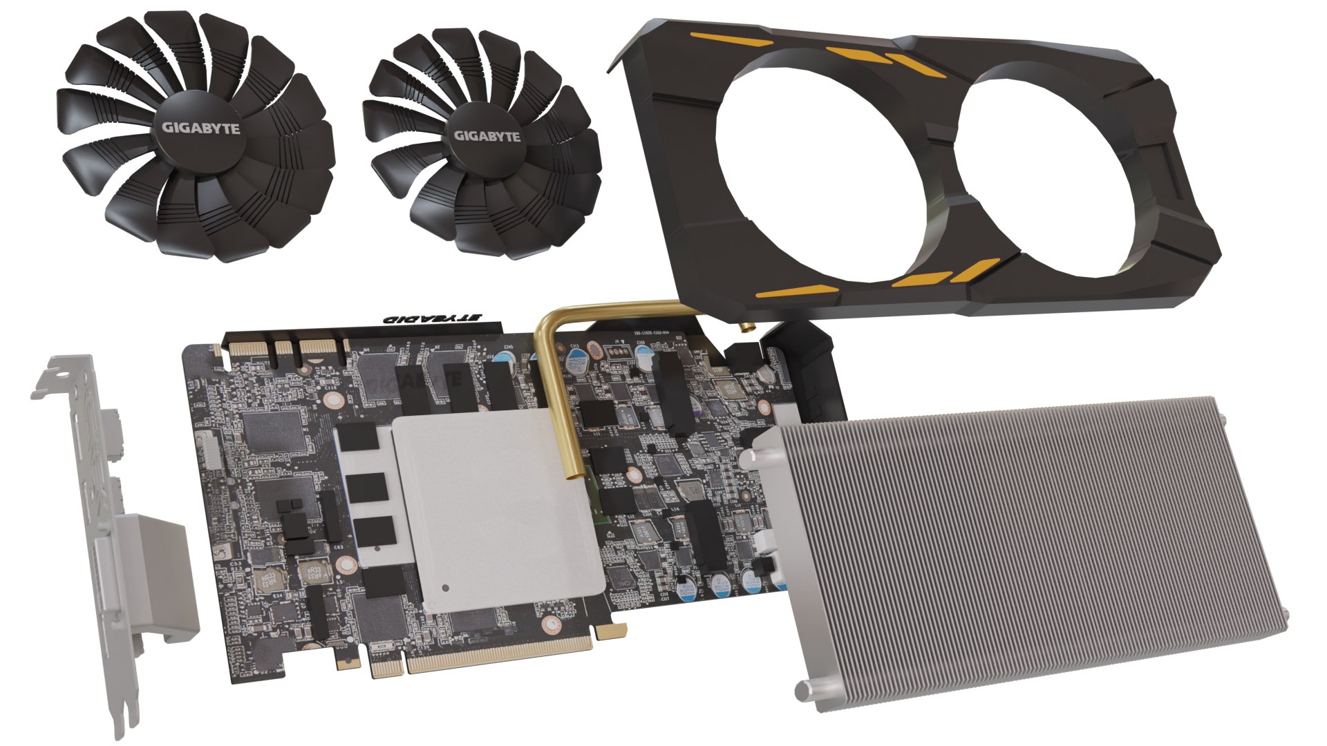 Graphics Card Gigabyte Windforce GTX 1050 Ti 3D - TurboSquid 2117996