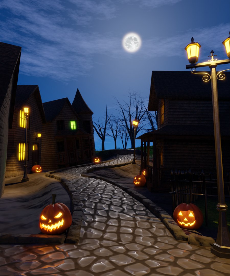 Halloween Town 3D Model - TurboSquid 2241412