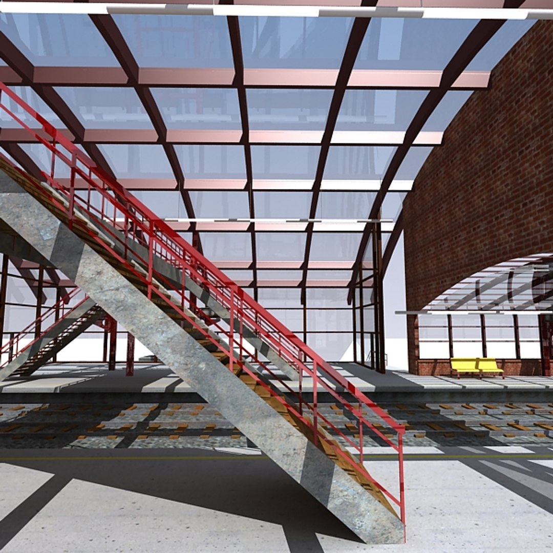 3d Train Station Model