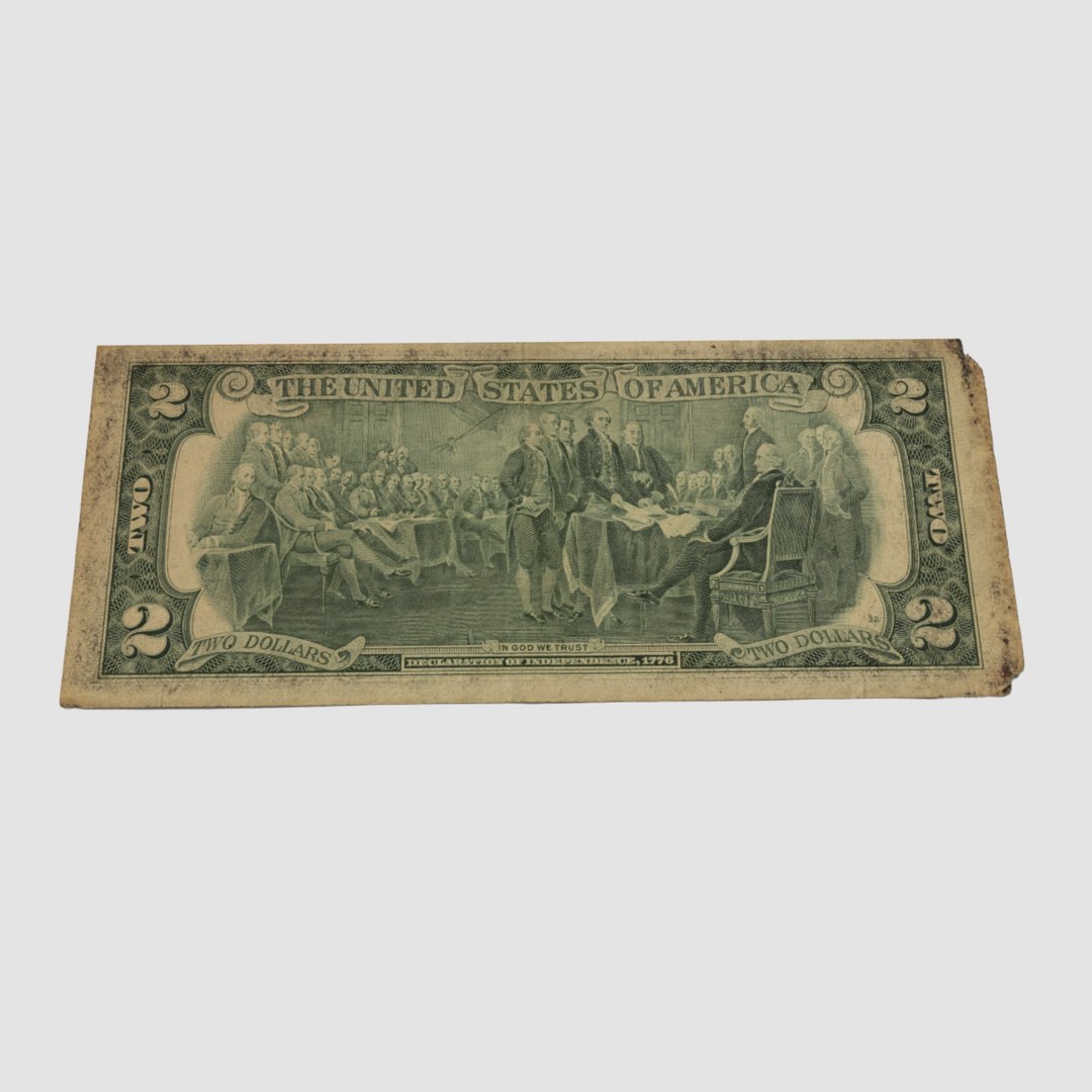 Two-dollar bill 3D model - TurboSquid 1398556