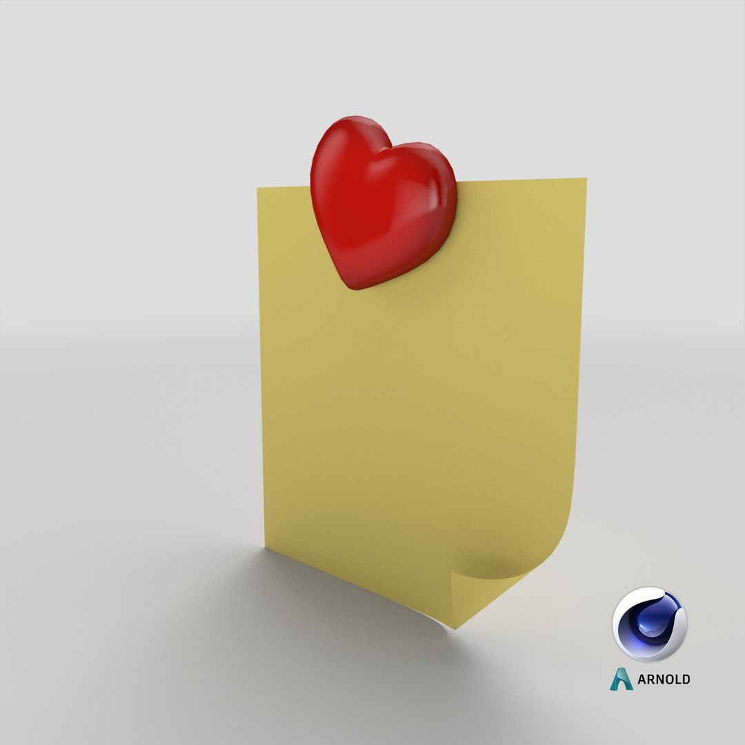 3D Sticky Note With Magnet PBR Model - TurboSquid 2130674