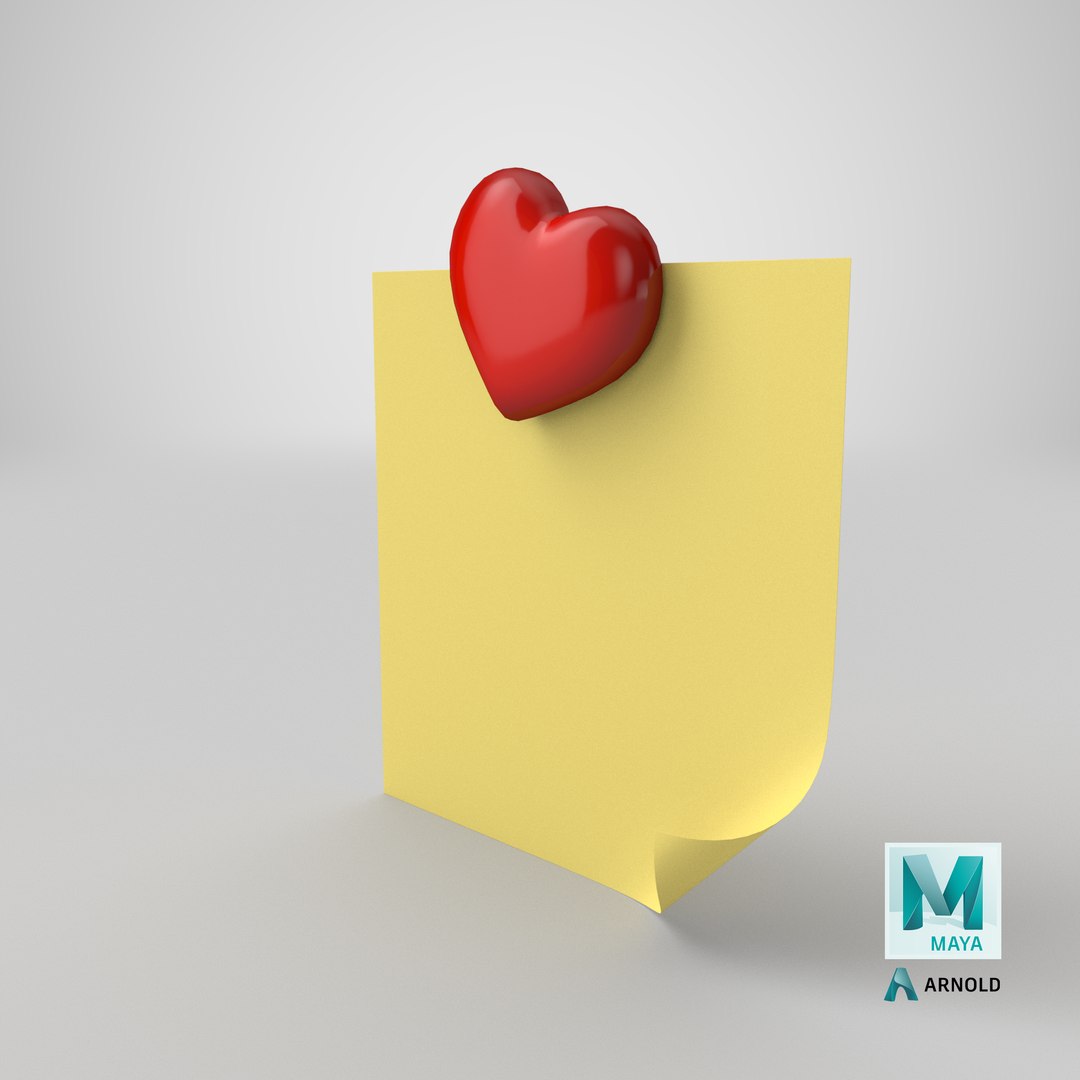 3D Sticky Note With Magnet PBR Model - TurboSquid 2130674
