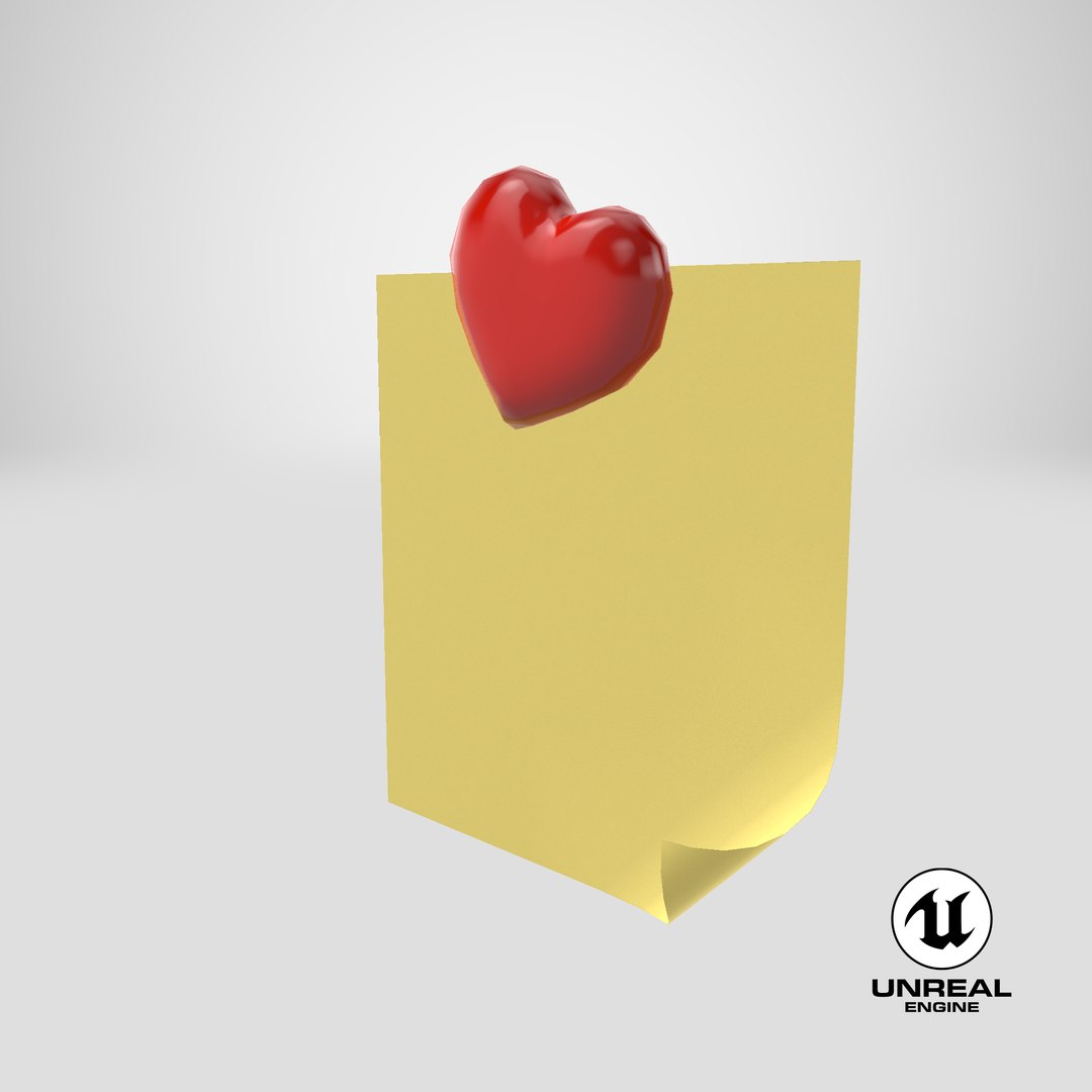 3D Sticky Note With Magnet PBR Model - TurboSquid 2130674