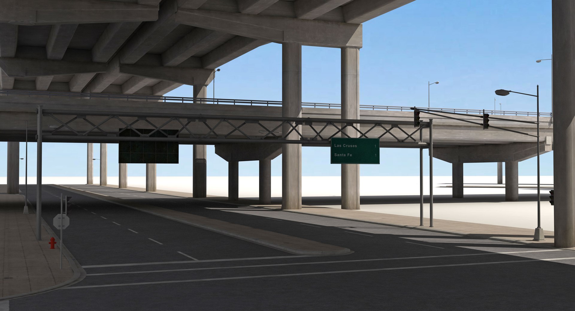 3d highway streets construction sidewalk model