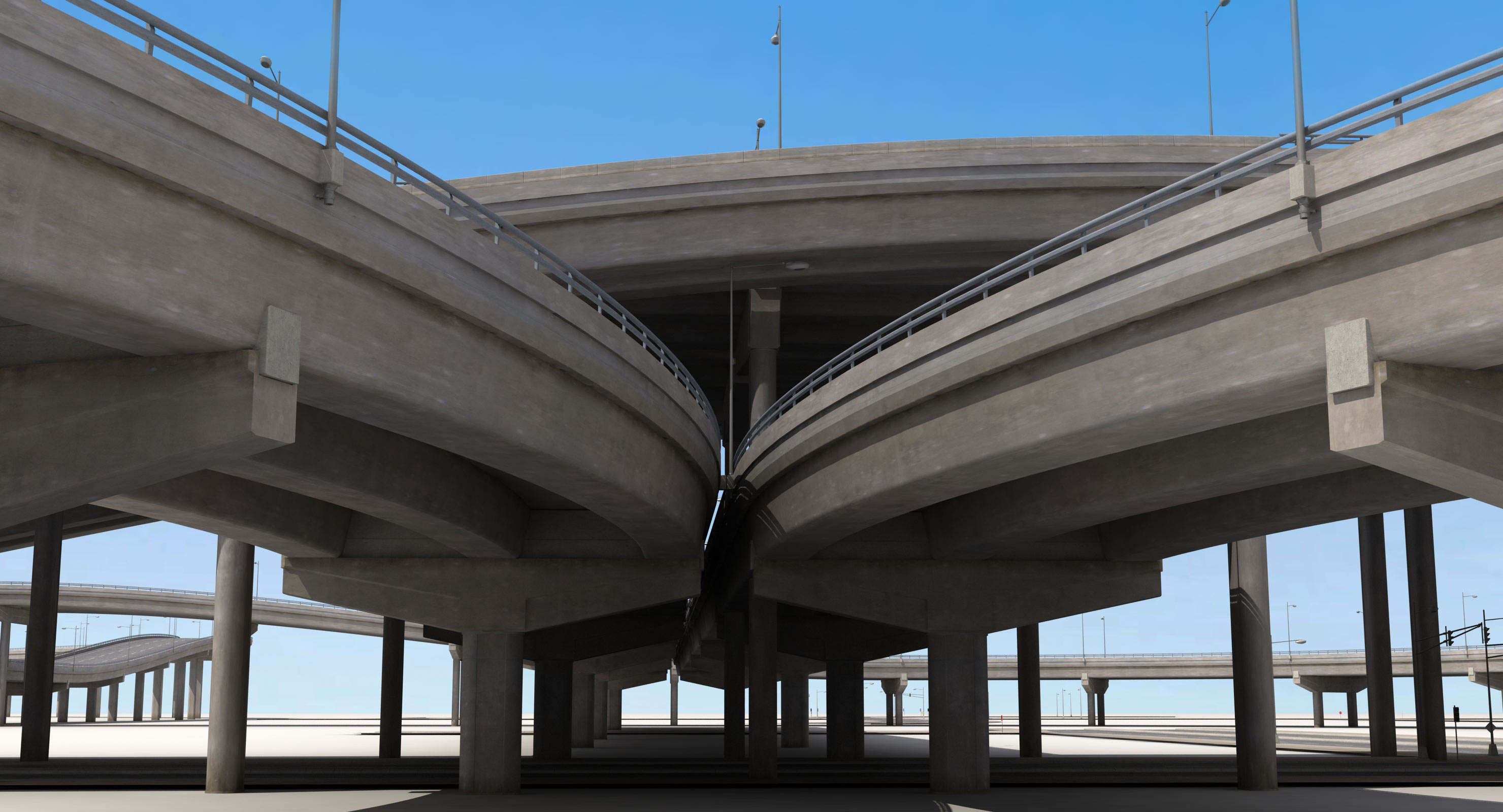 3d highway streets construction sidewalk model
