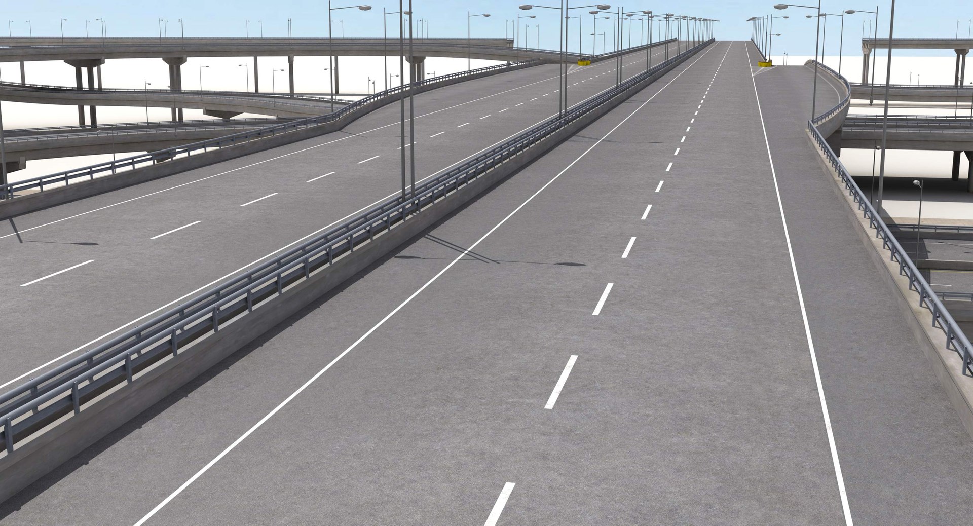 3d highway streets construction sidewalk model