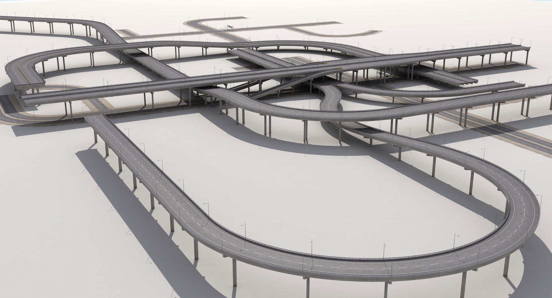 3d highway streets construction sidewalk model