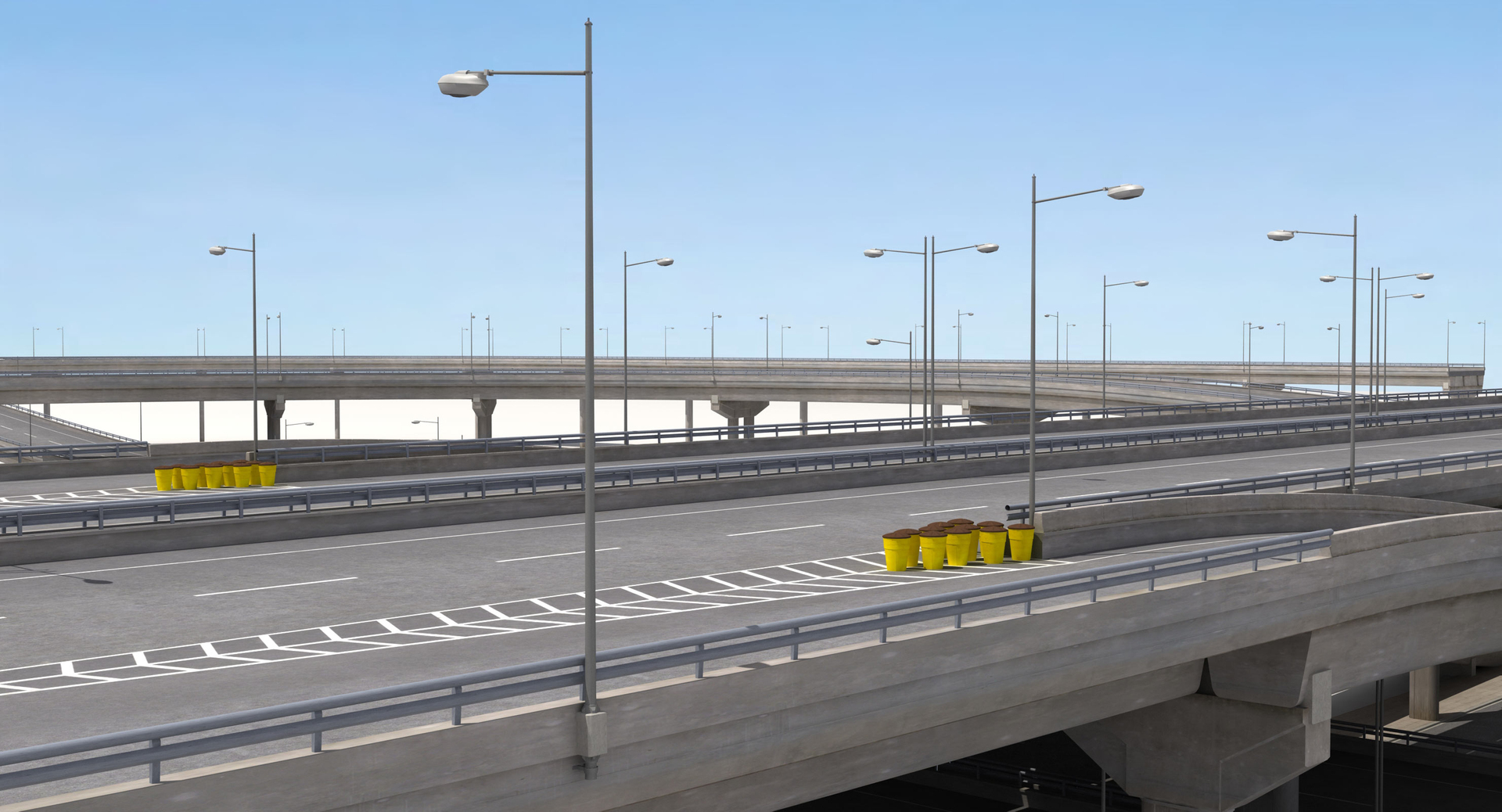 3d highway streets construction sidewalk model