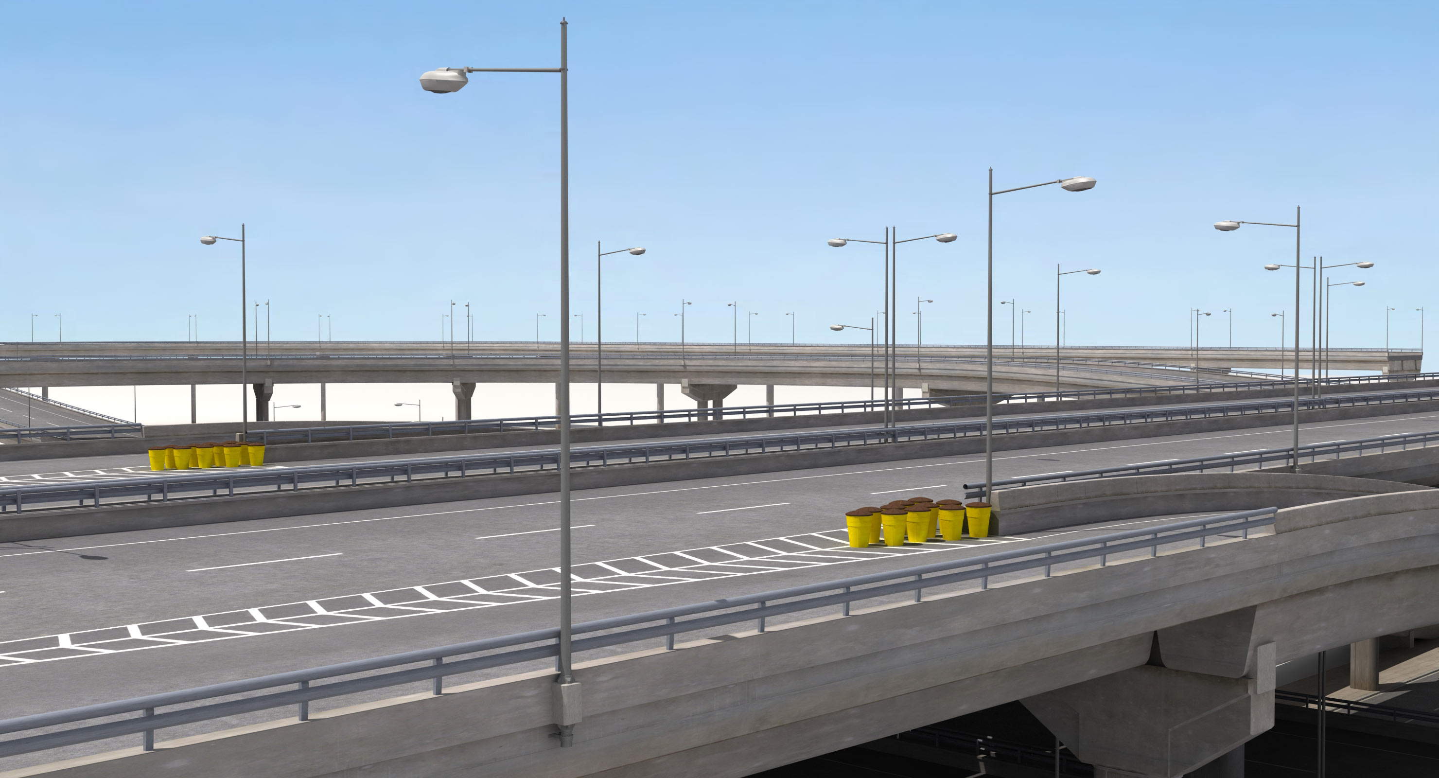 3d highway streets construction sidewalk model