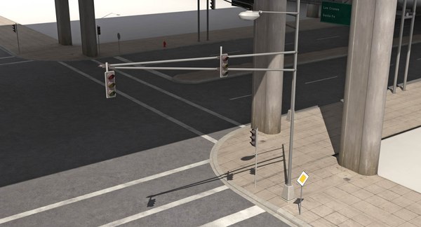 3d highway streets construction sidewalk model