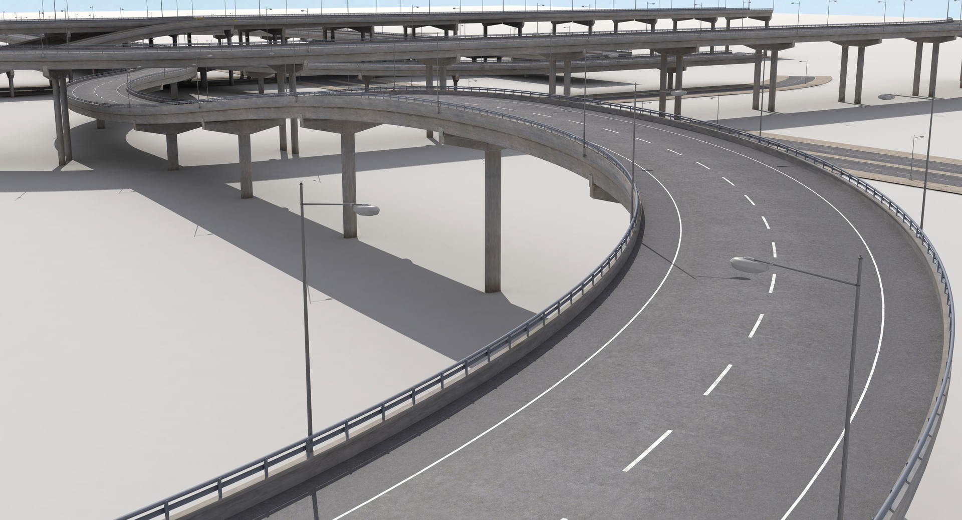 3d highway streets construction sidewalk model