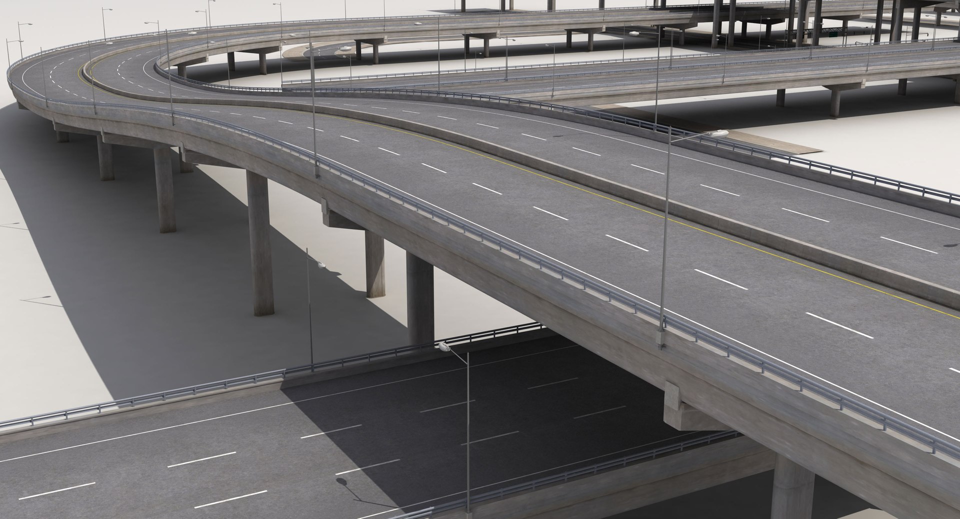 3d highway streets construction sidewalk model