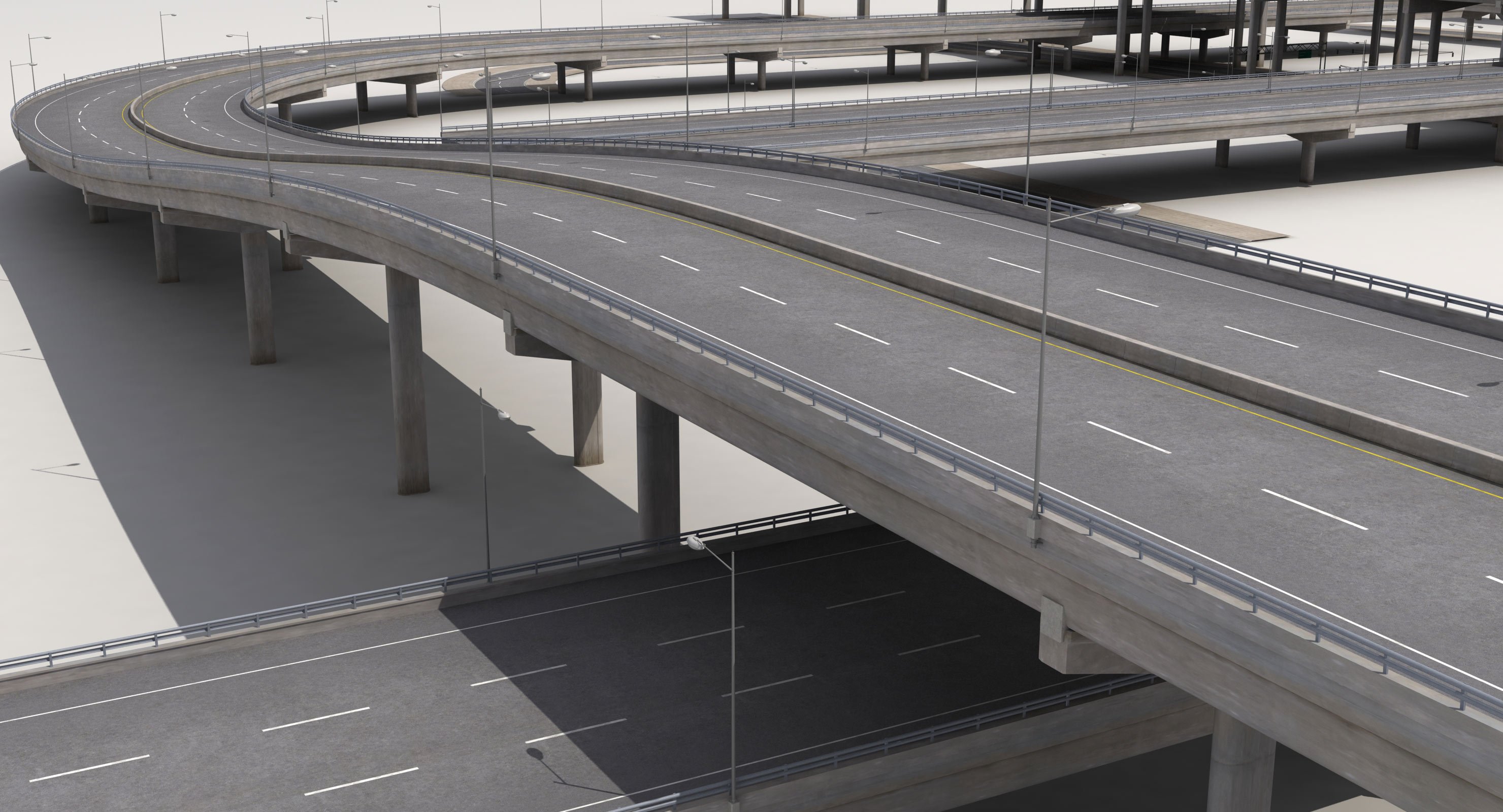 3d highway streets construction sidewalk model