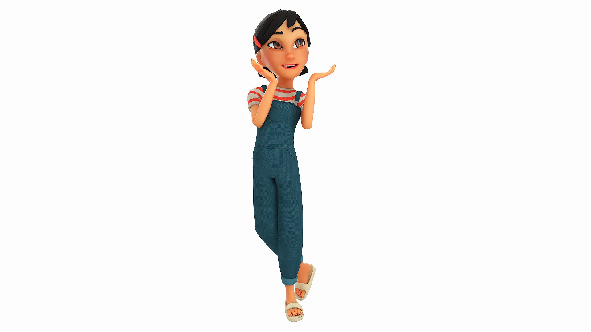 3D Model Rigged Cartoon Girl Character - TurboSquid 2071146