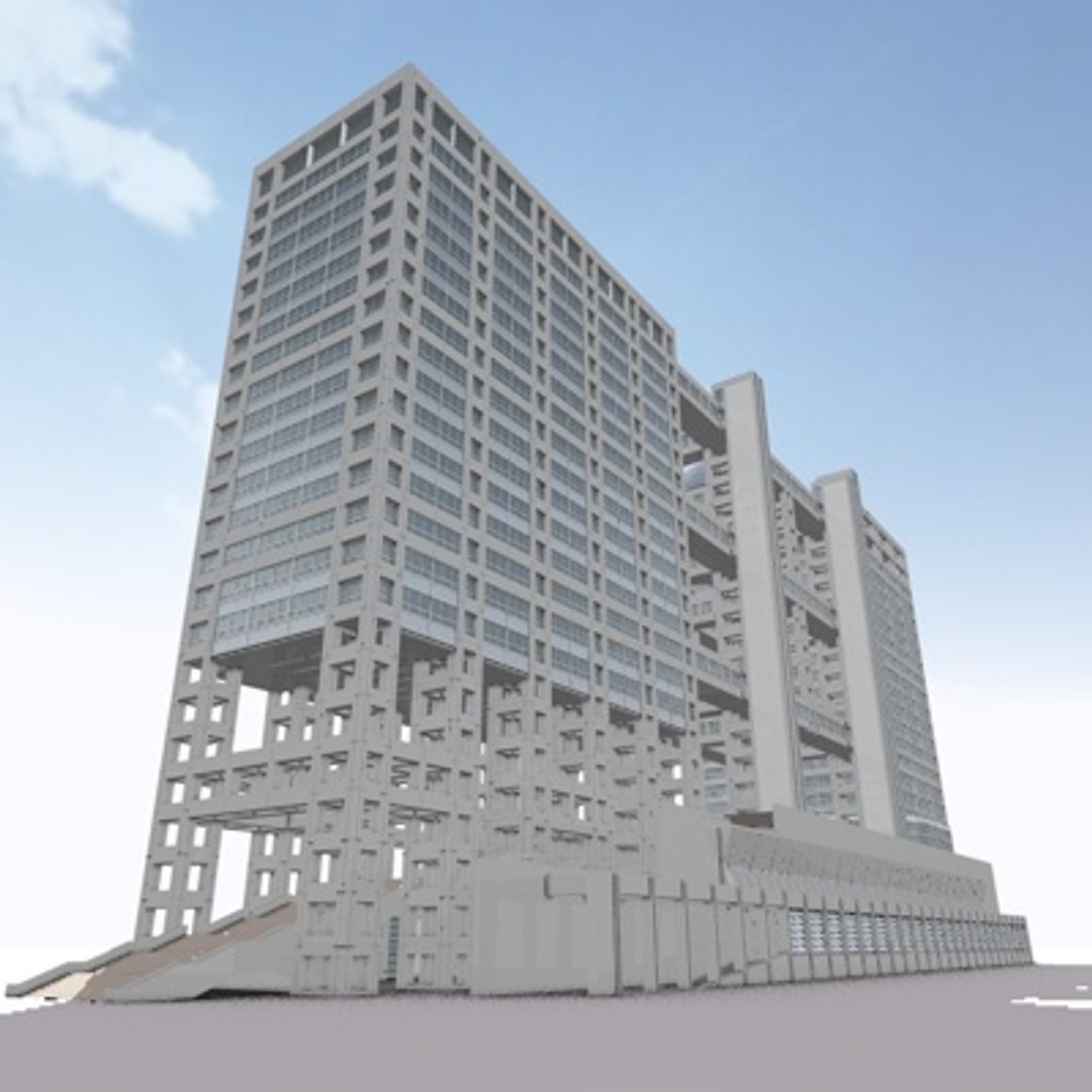 3d Model Of Fuji Television Headquarters