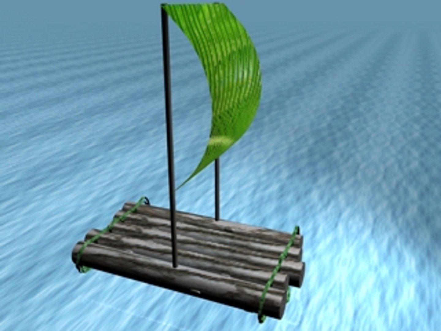 Free Makeshift Raft 3d Model