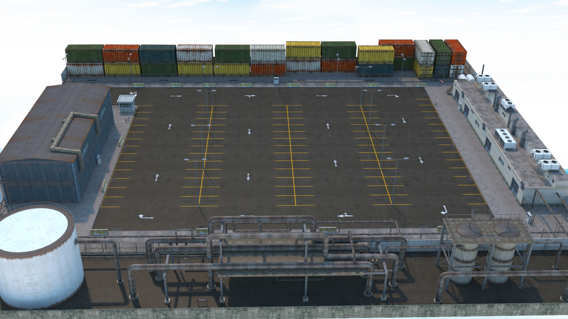 Factory parking lot 3D - TurboSquid 1371472
