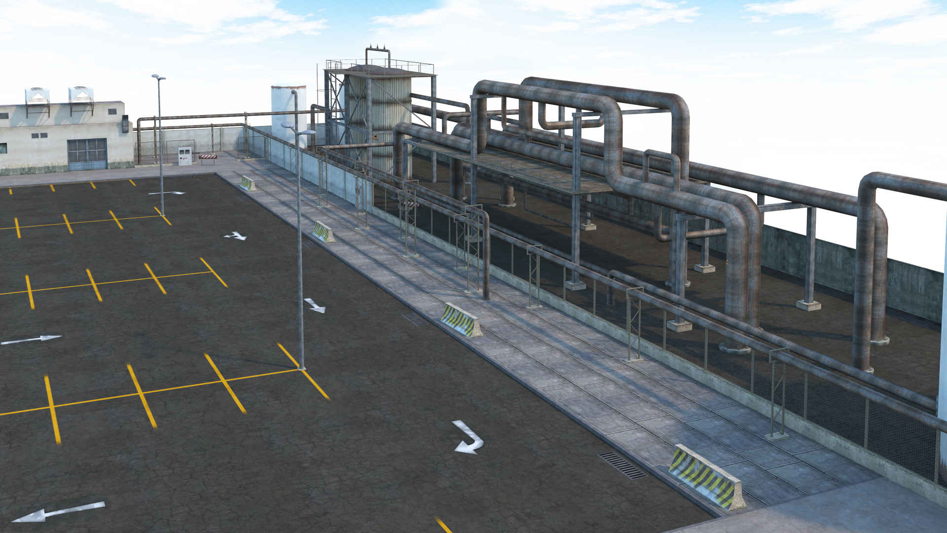 Factory parking lot 3D - TurboSquid 1371472
