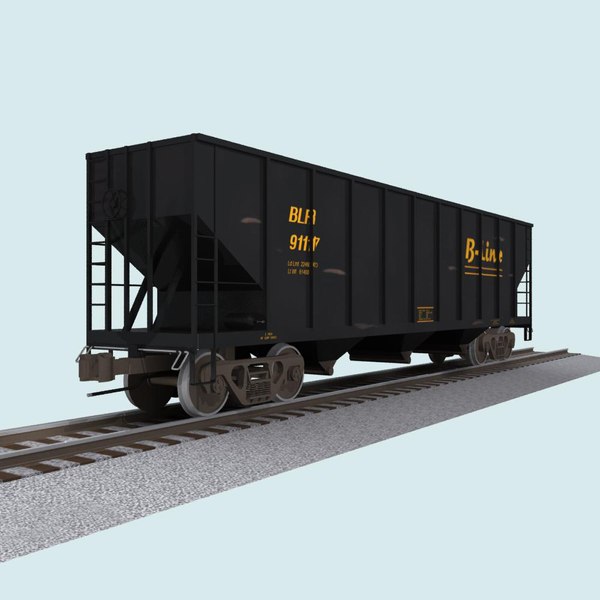 railway coal car cargo train 3d model