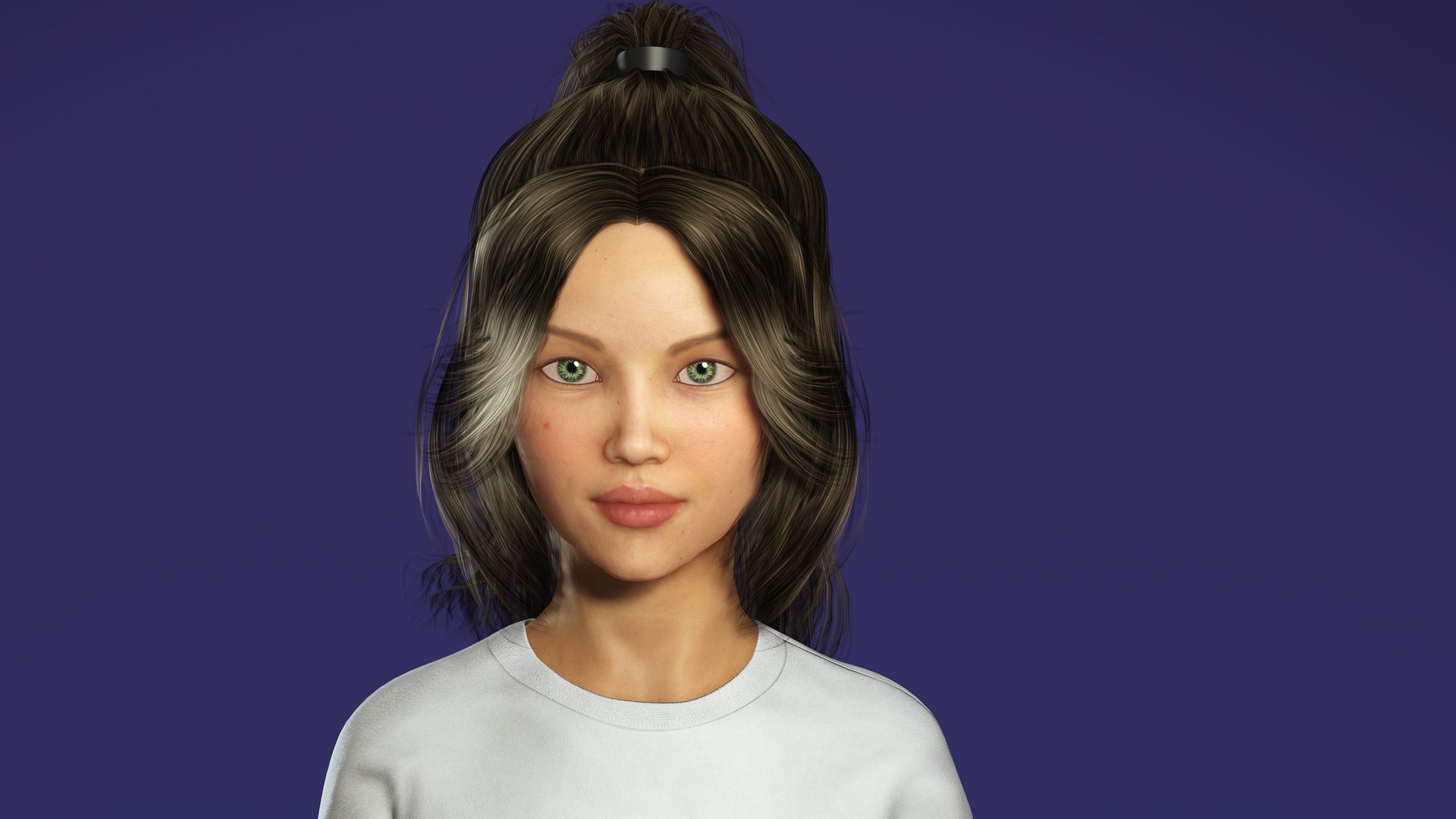 Realistic Toon Girl Rigged 3d Model Turbosquid 1990915 