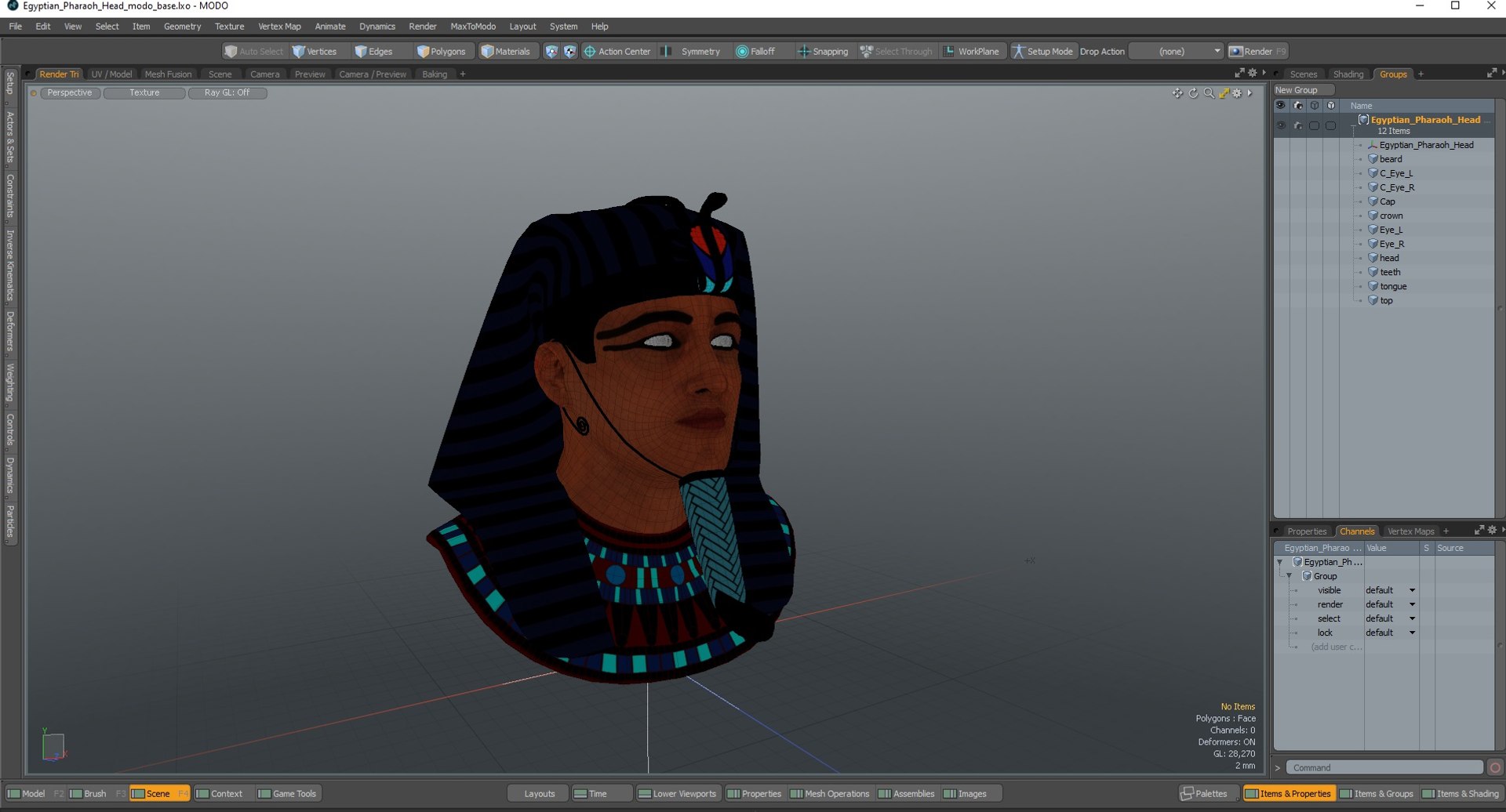 3D Egyptian Pharaoh Head - TurboSquid 2083608