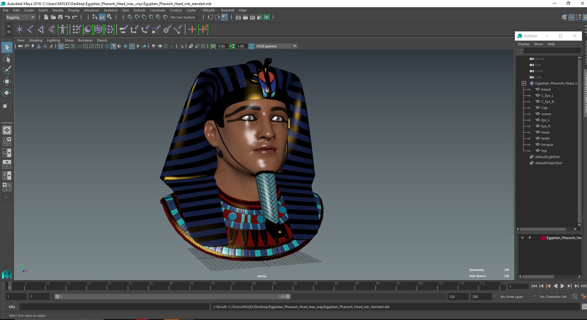 3D Egyptian Pharaoh Head - TurboSquid 2083608