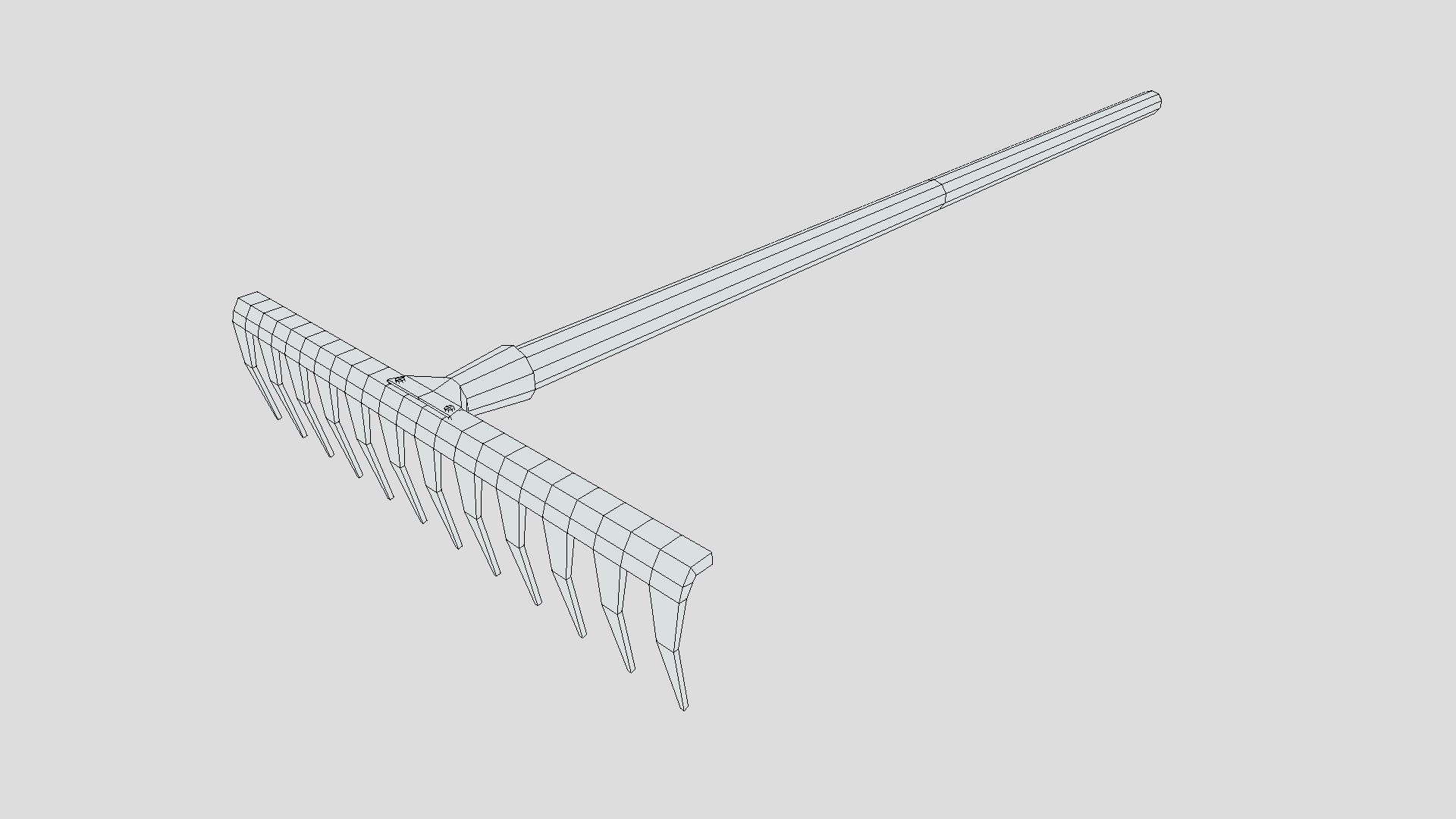 3D Low Poly Cartoon Rake model - TurboSquid 1843401