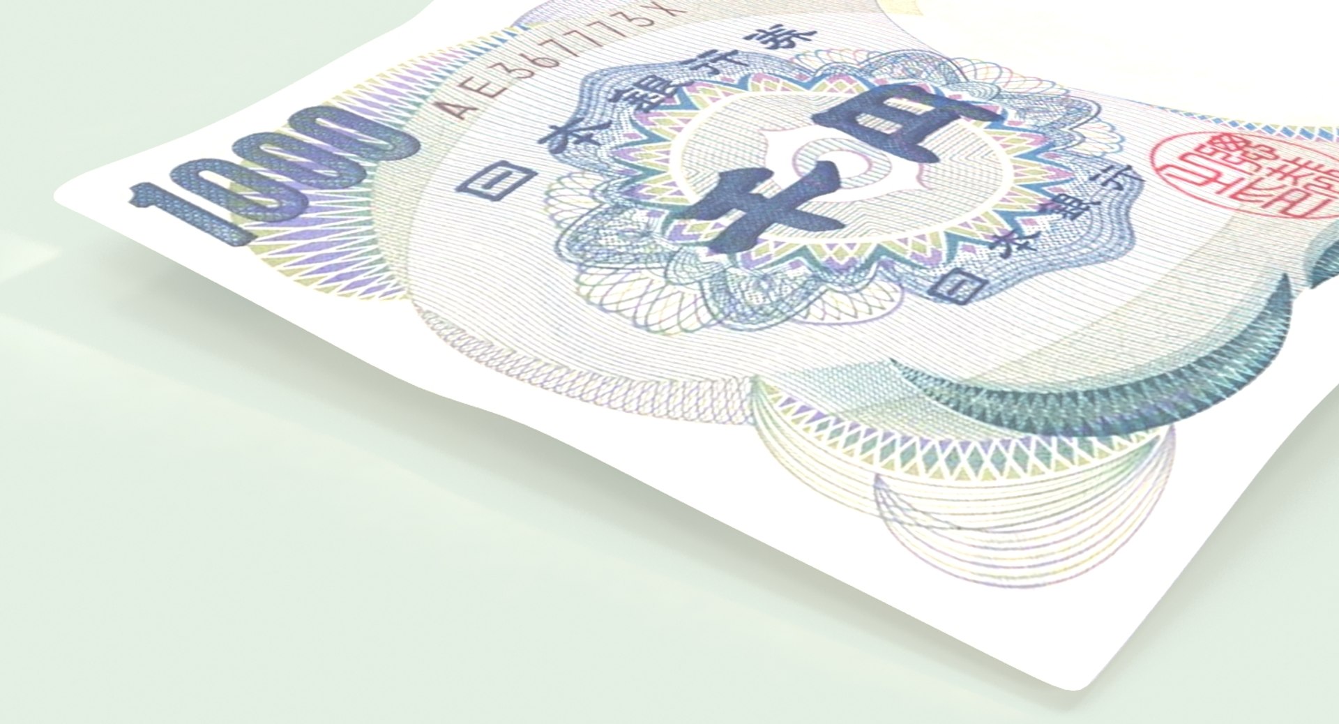 3d Model 1000 Yen Note Single