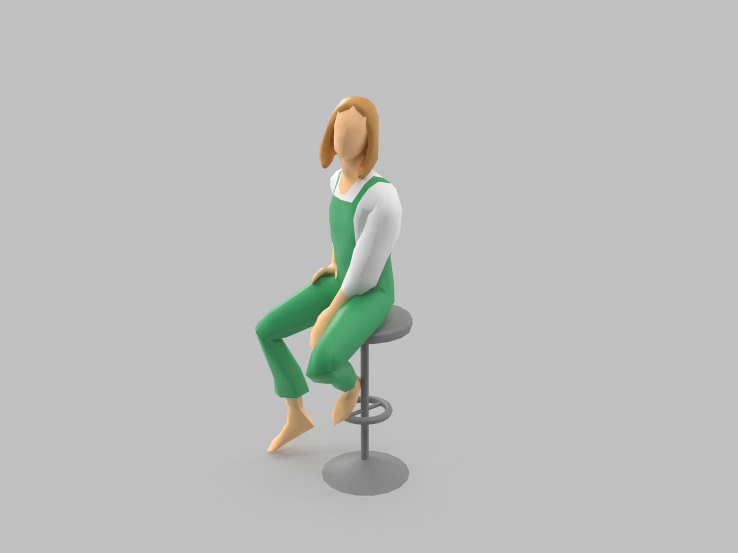 Free 3D Model Colored Low Poly Girl Sitting - TurboSquid 1746899