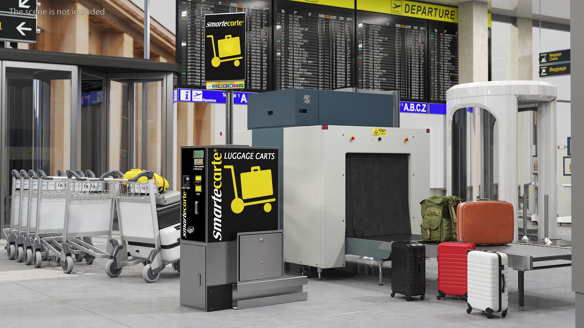 3D Airport Luggage Cart Management Unit Smartecarte Model - TurboSquid ...