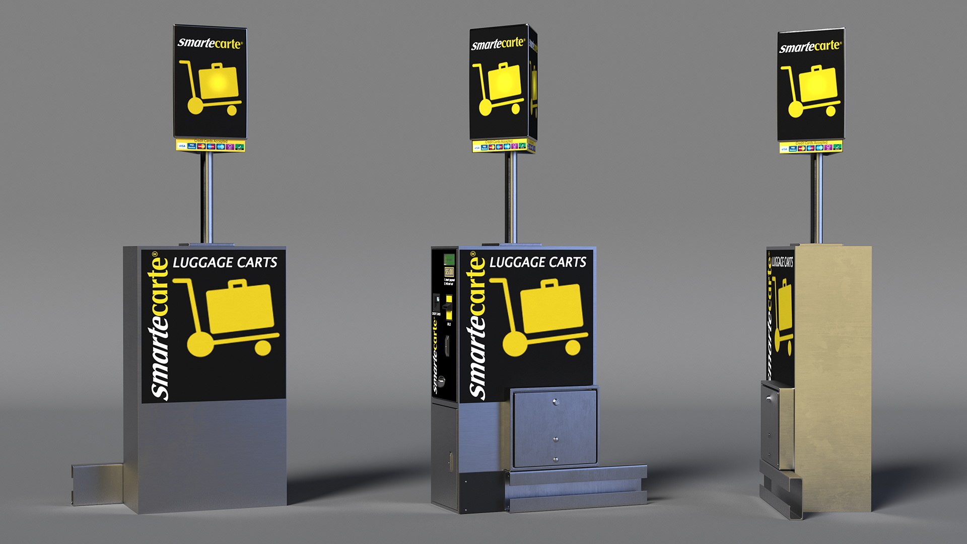 3D Airport Luggage Cart Management Unit Smartecarte Model - TurboSquid ...