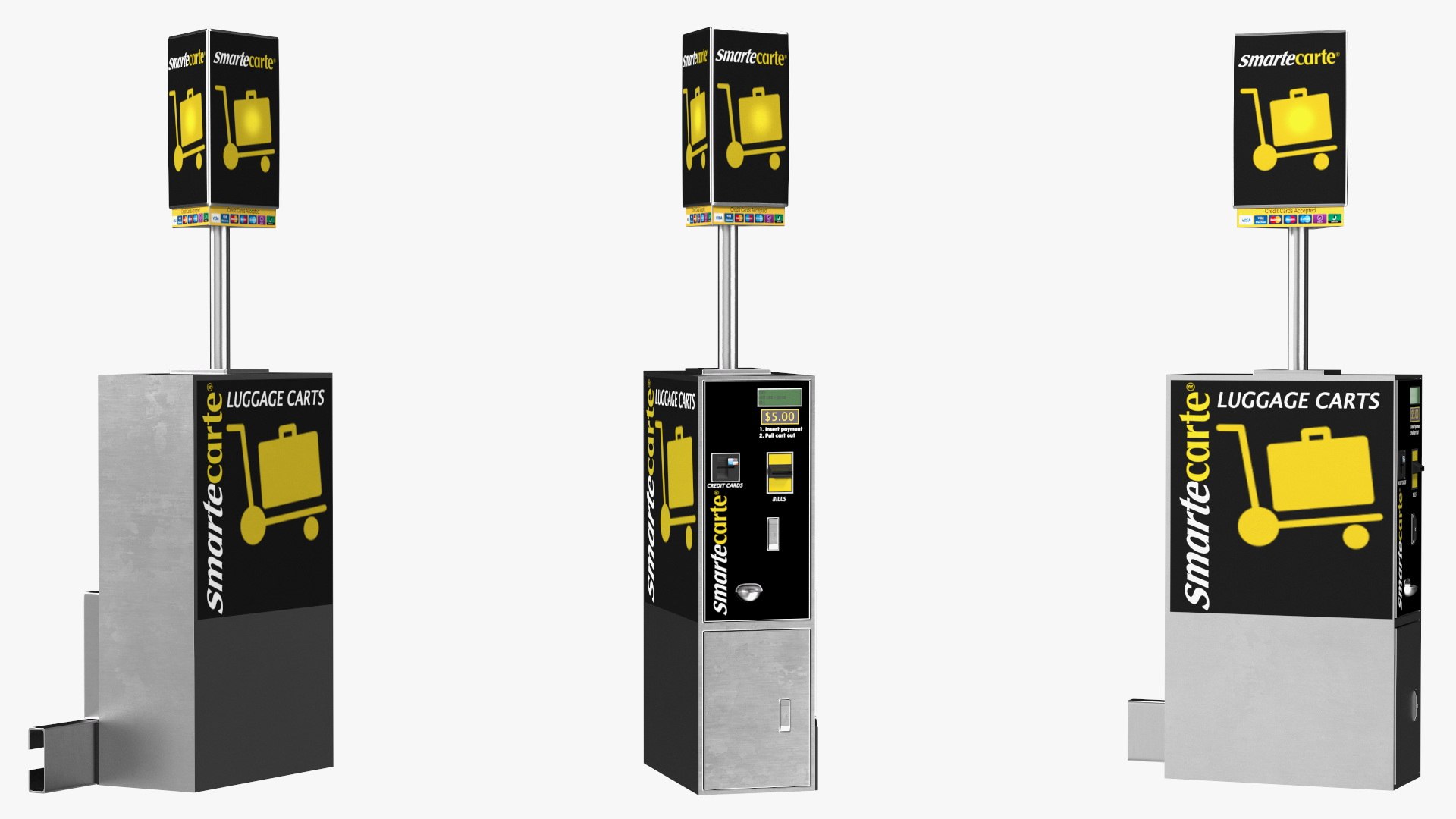3D Airport Luggage Cart Management Unit Smartecarte Model - TurboSquid ...