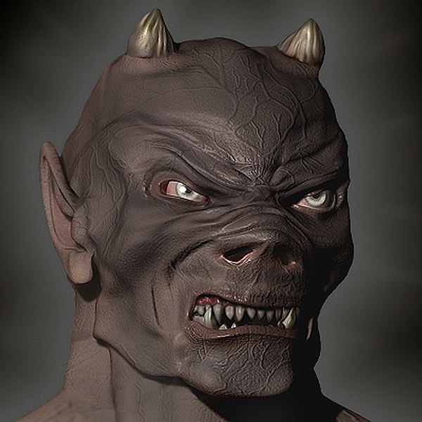 realistic devil head 3d model