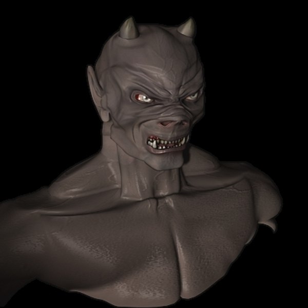realistic devil head 3d model