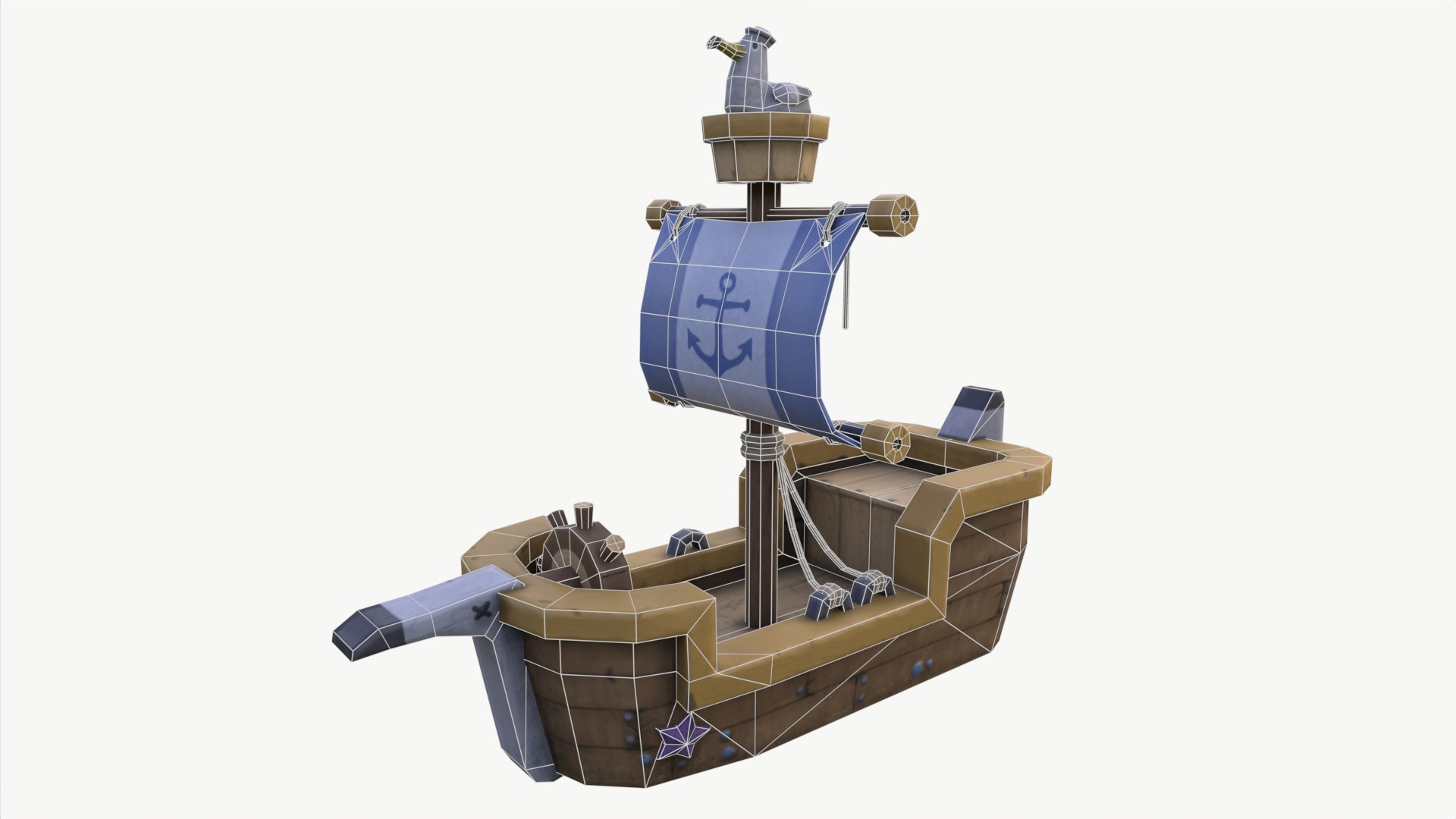 Stylized Sailing Ship - Low Poly Game Ready 3D Model - TurboSquid 2133132