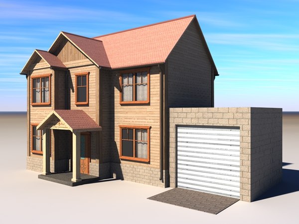 3d model of building walls roof house