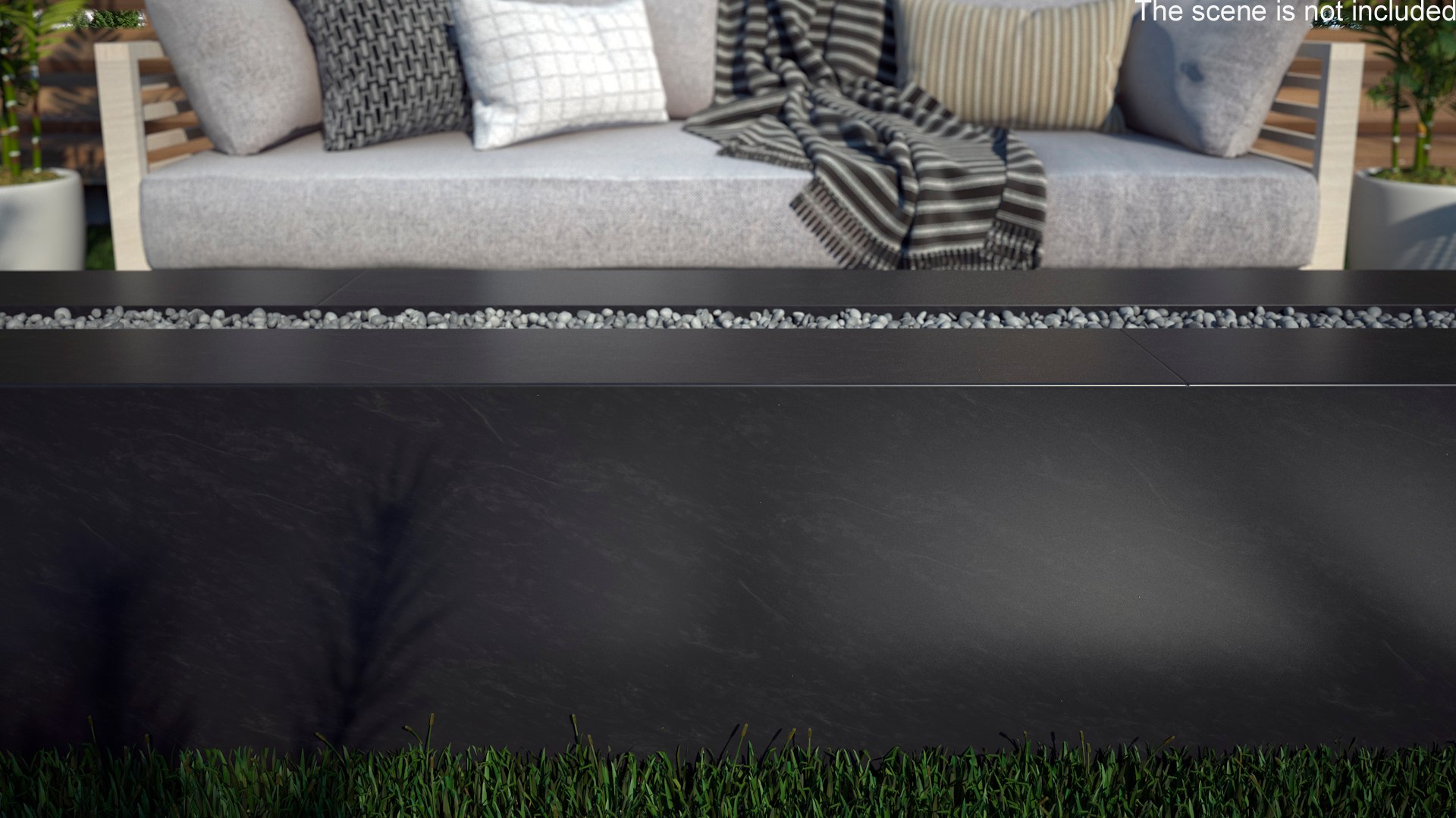 Gas Fire Pit Rectangular Marble Black No Fire 3D - TurboSquid 2222418