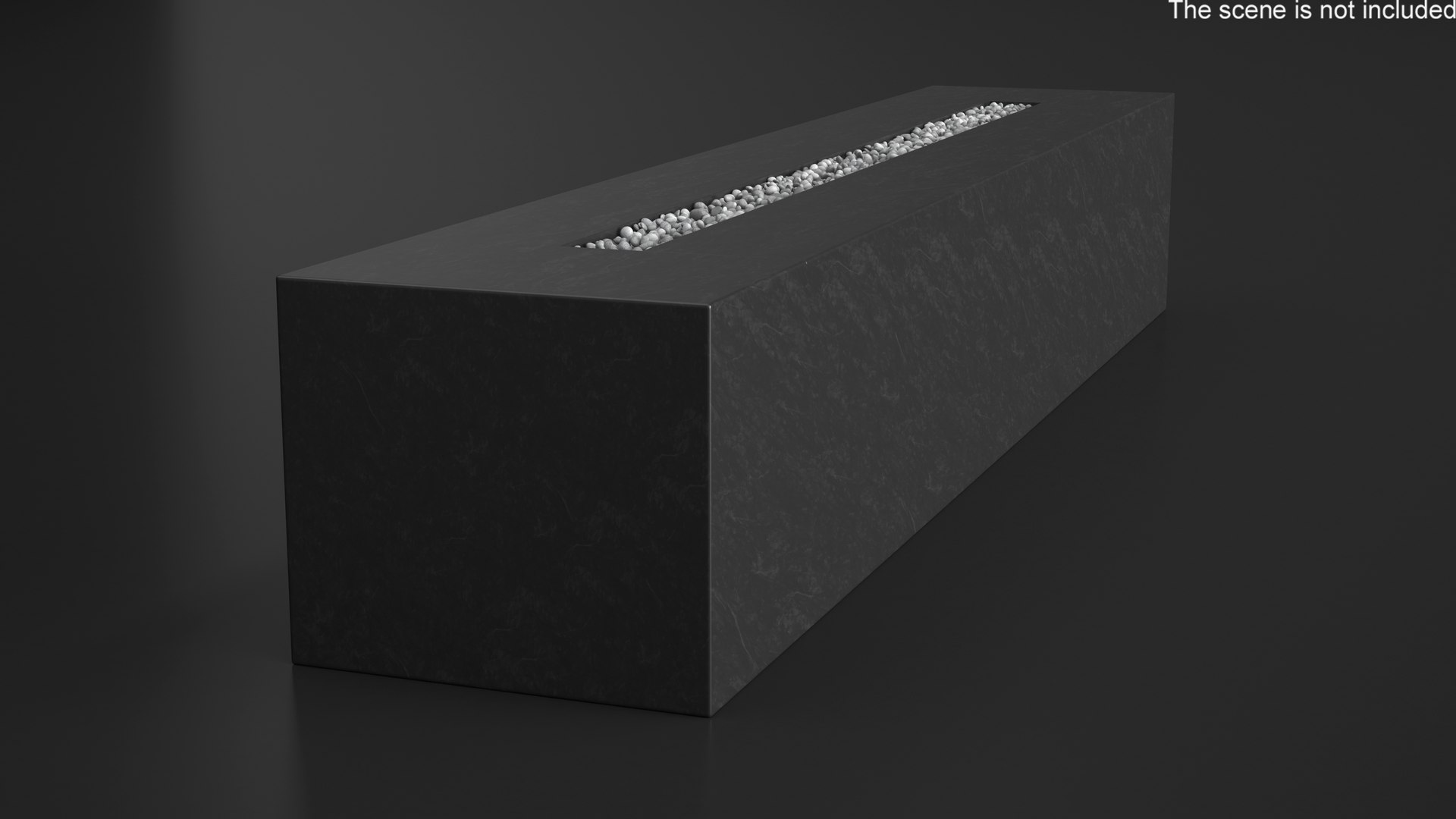 Gas Fire Pit Rectangular Marble Black No Fire 3D - TurboSquid 2222418