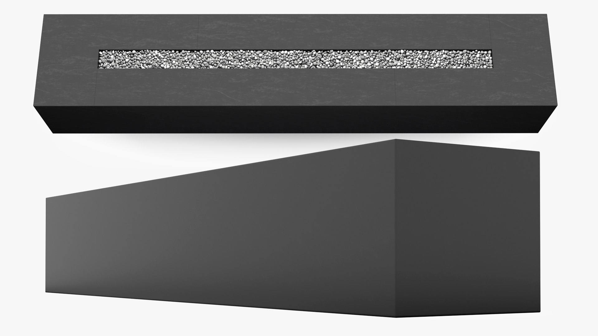 Gas Fire Pit Rectangular Marble Black No Fire 3D - TurboSquid 2222418