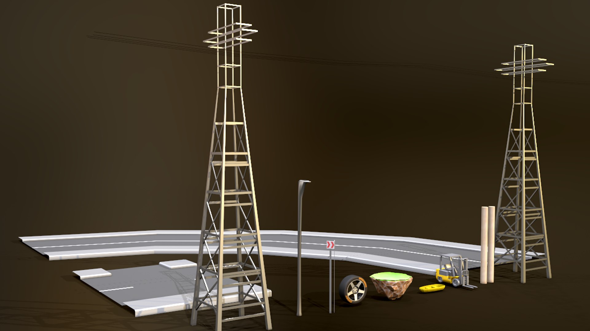 Road Way View 3D Model - TurboSquid 1953193