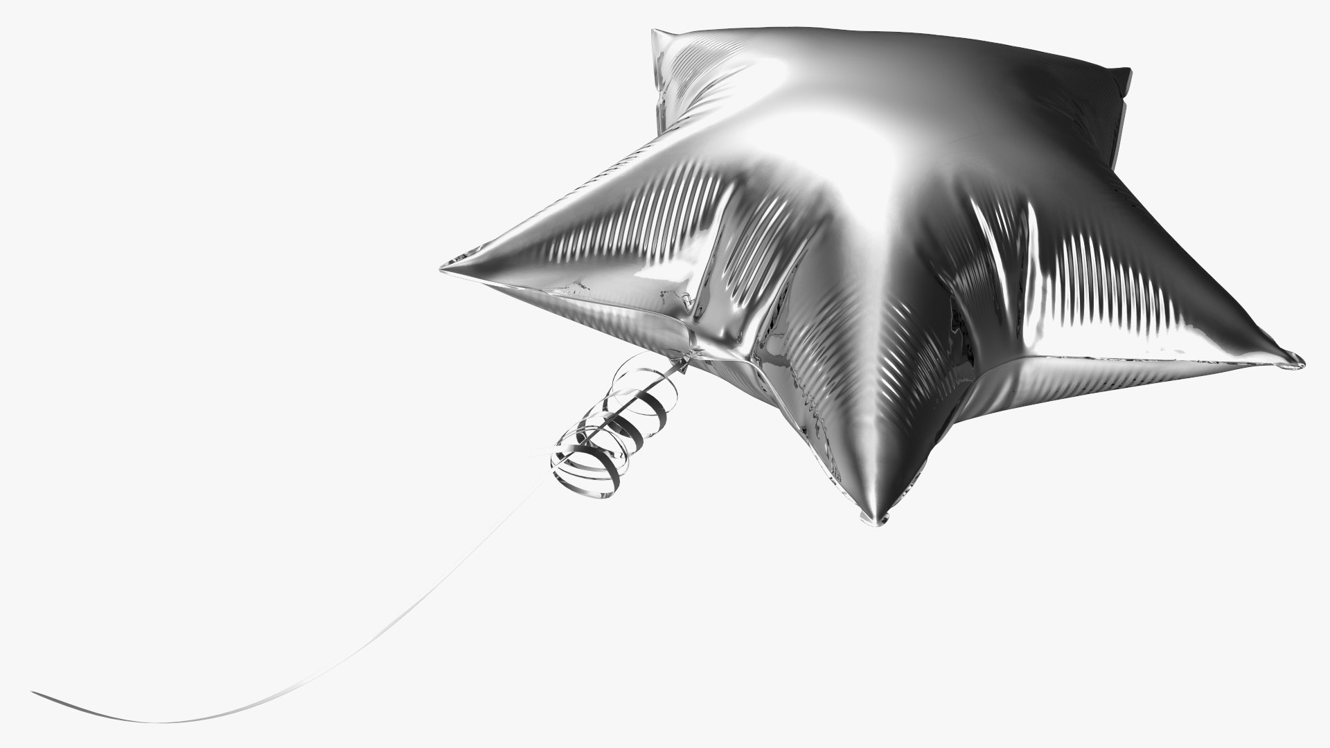Silver Star Foil Balloon 3d Model Turbosquid 1813310