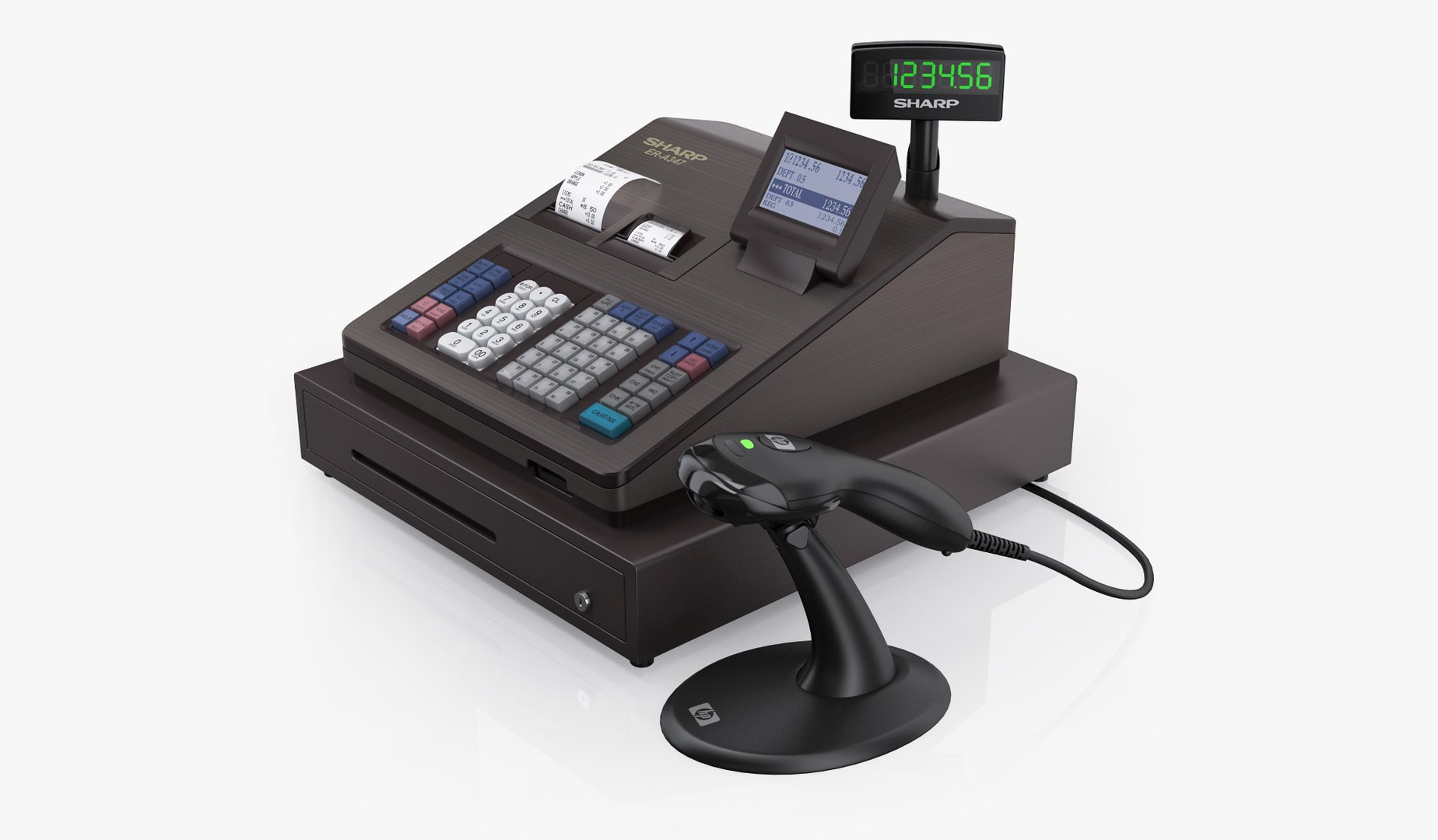3d Model Cash Register Sharp Er-a347
