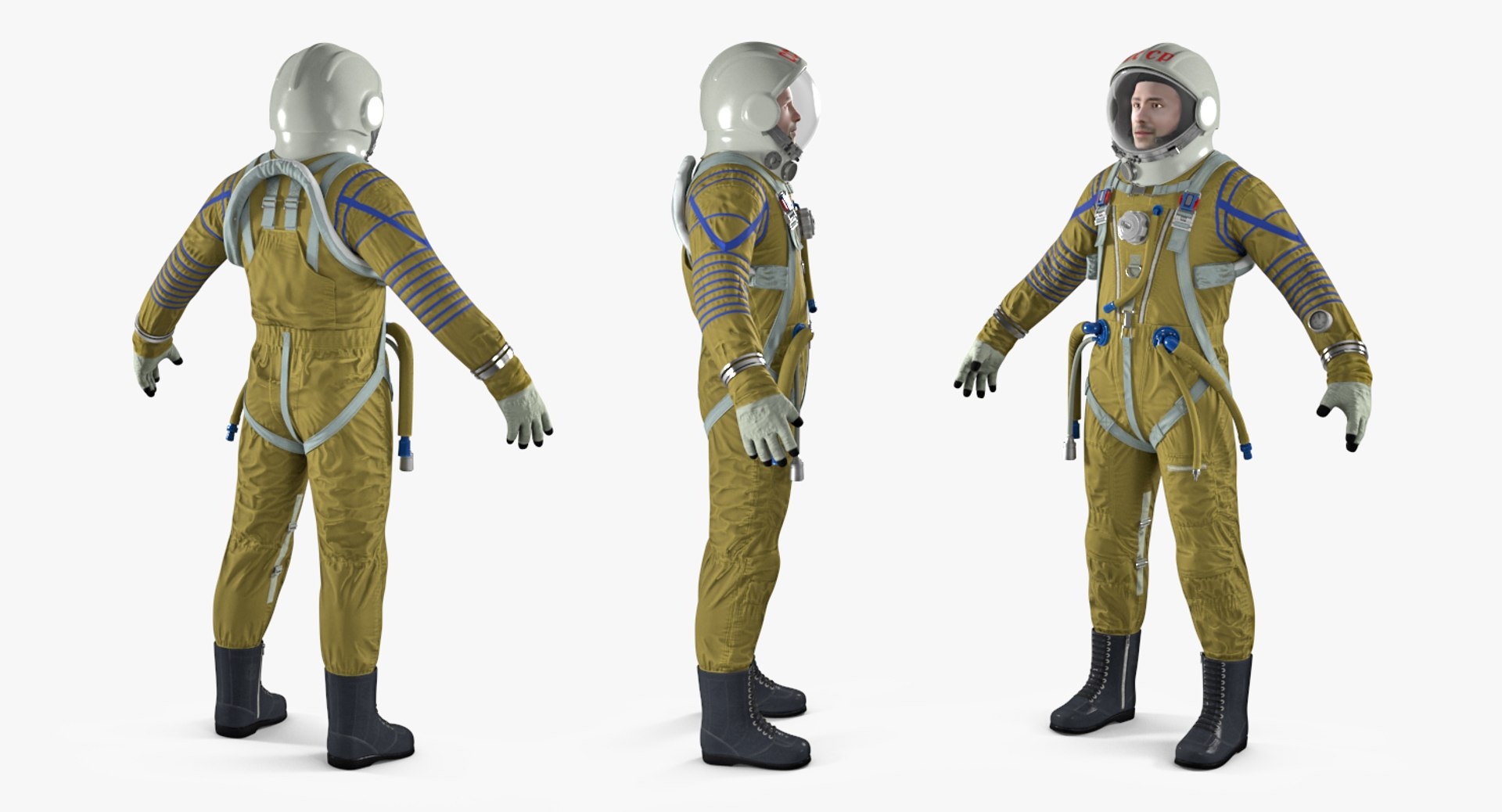3D Ussr Astronaut Wearing Space Suit Model - TurboSquid 1171933