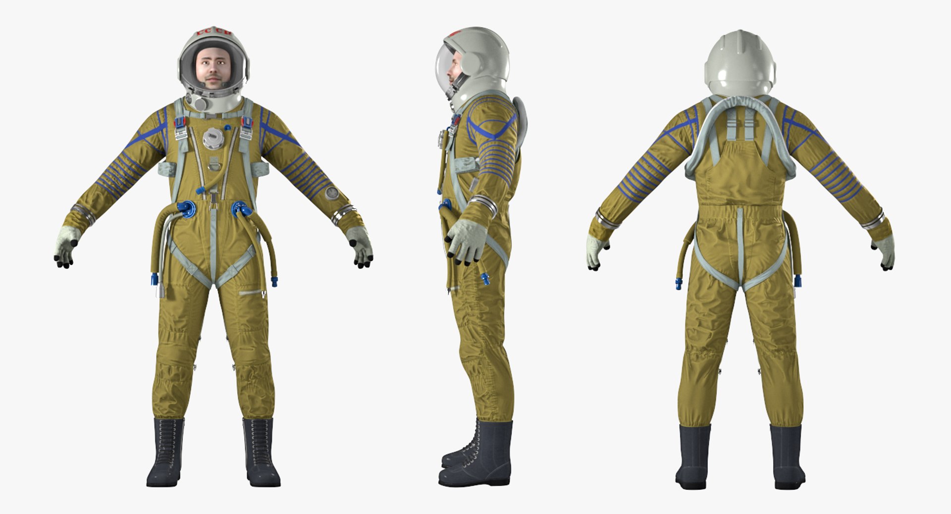 3D Ussr Astronaut Wearing Space Suit Model - TurboSquid 1171933