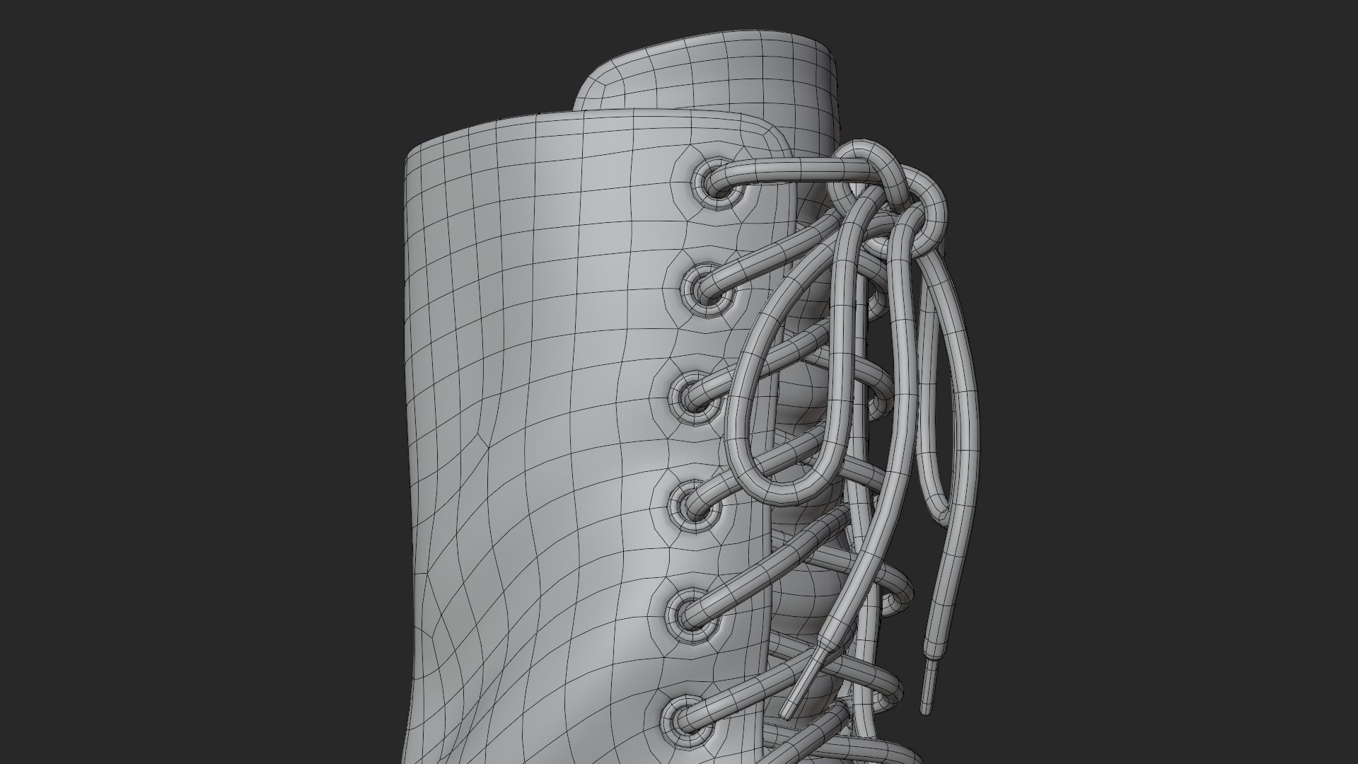 3D Lace Up Boots No Textures Model - TurboSquid 2428271